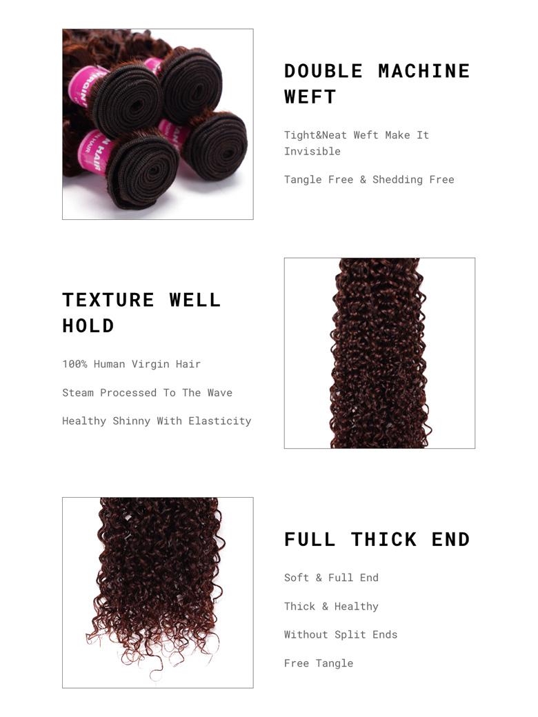 UNice TL412# Honey Blonde Color 3 Pcs Real Human Hair Weaves