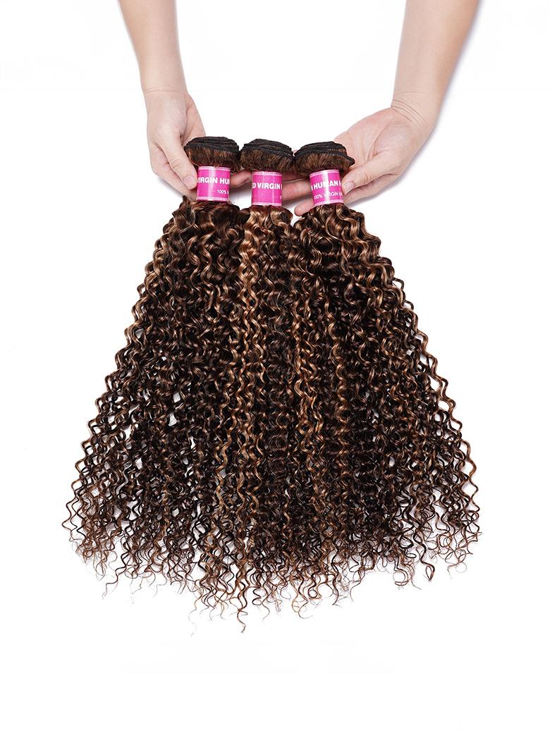 UNice TL412# Honey Blonde Color 3 Pcs Real Human Hair Weaves