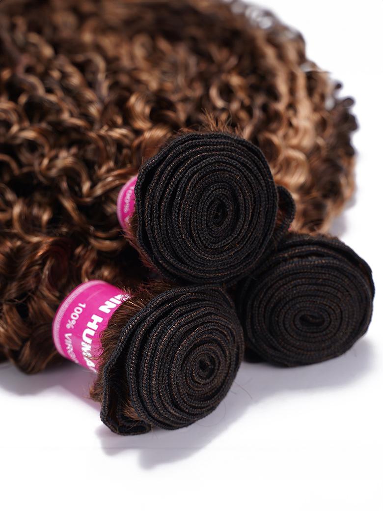 UNice TL412# Honey Blonde Color 3 Pcs Real Human Hair Weaves