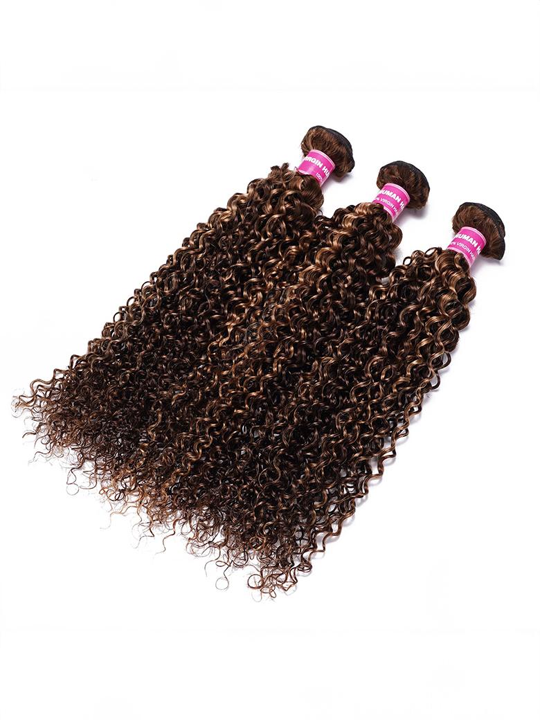 UNice TL412# Honey Blonde Color 3 Pcs Real Human Hair Weaves