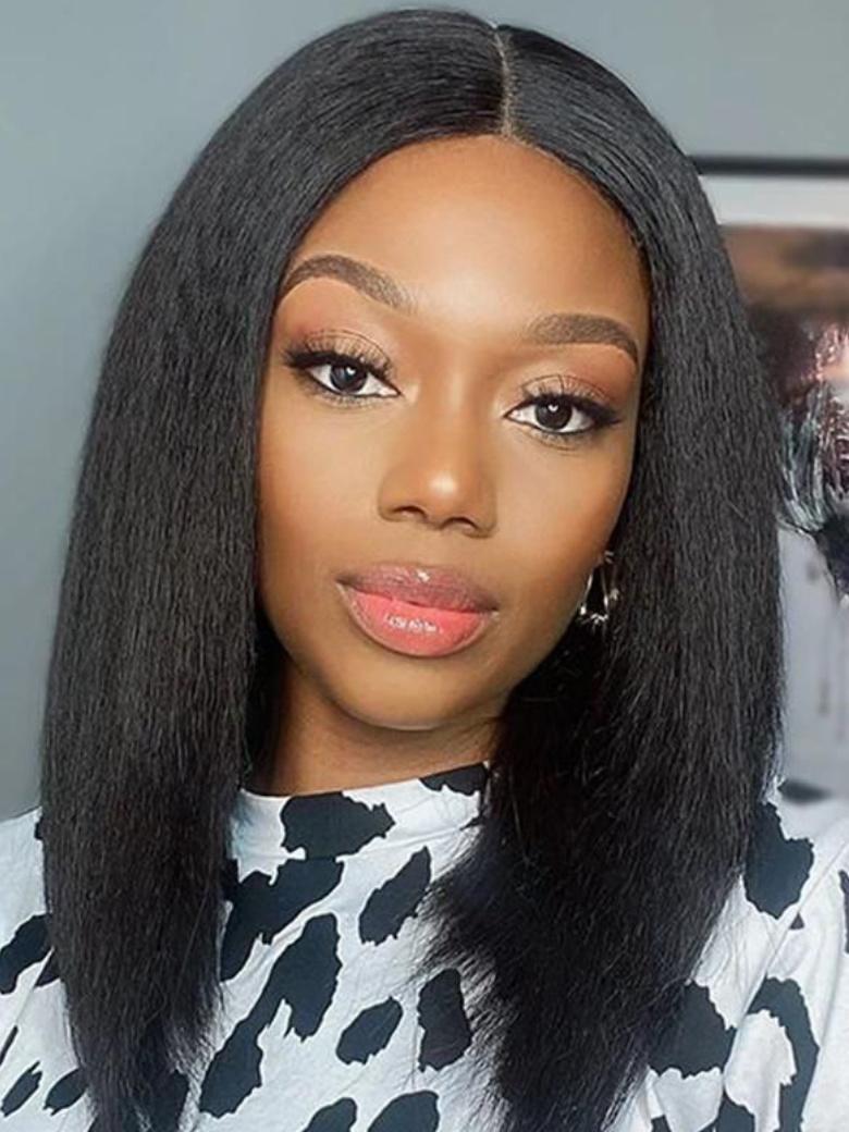 UNice Wear Go 6x4.5 Pre-Cut Lace Glueless Black Yaki Straight Air Wig