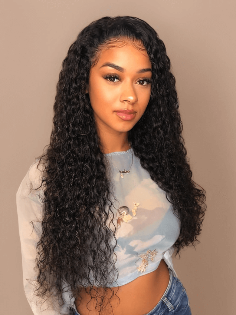 UNice Jerry Curly Closure Wigs High Quality Hand Tied Lace Hair Part ...