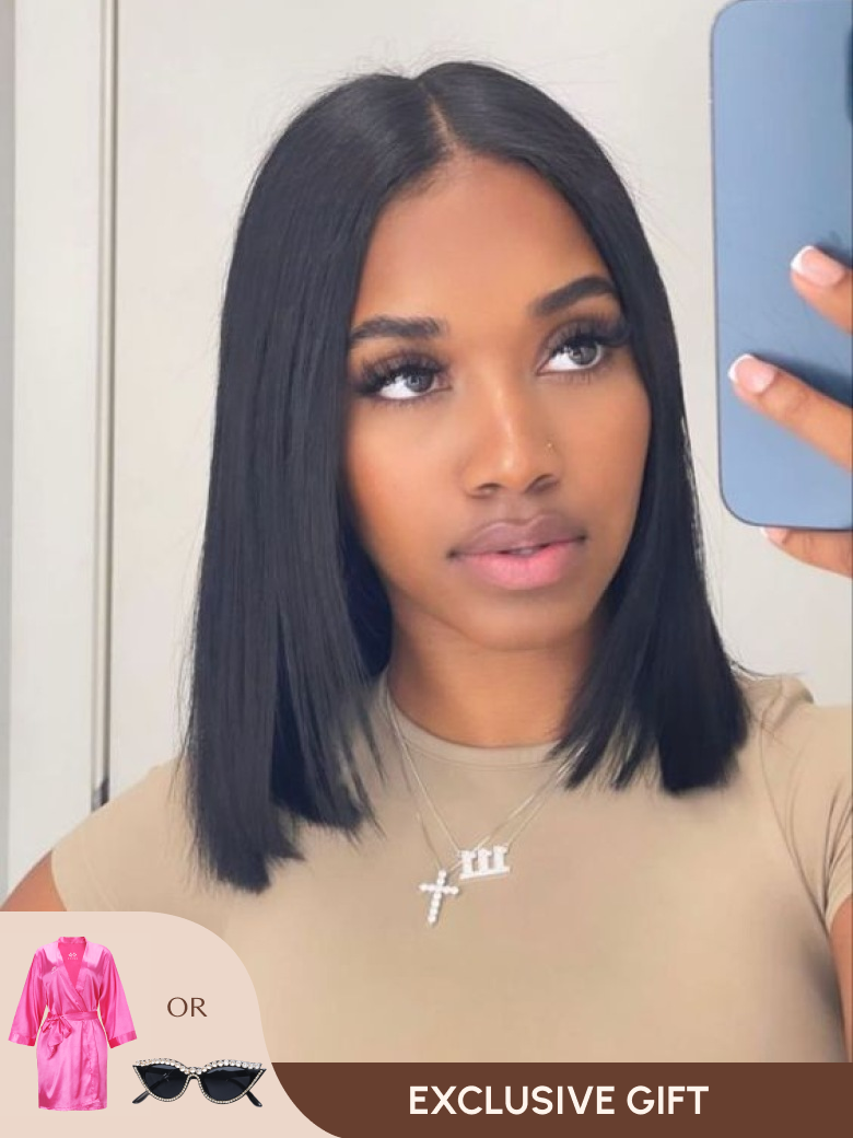 UNice Wear Go 6x4.5 Pre-Cut Lace Natural Black Glueless Bob Air Wig