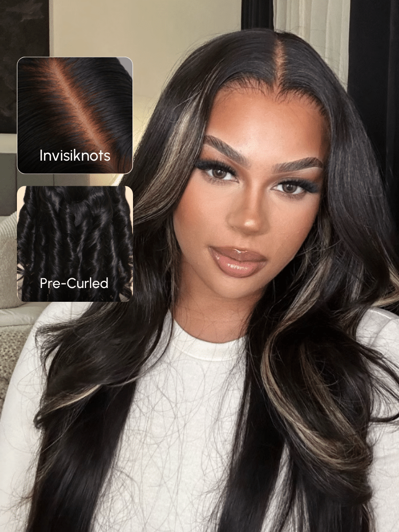 UNice Bye-Bye Knots Wig 7x5 Quick Glueless Lace Water Wave Invisible ...
