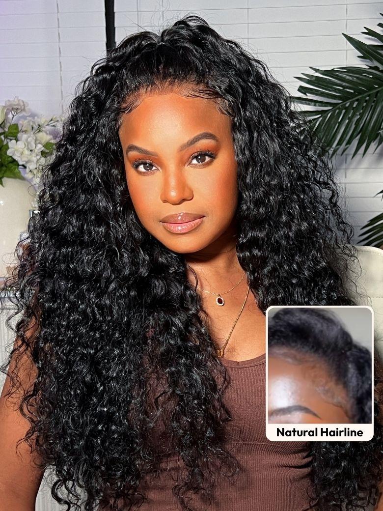 UNice Water Wave Flip Over Beginner Half Wig With Glueless Drawstring