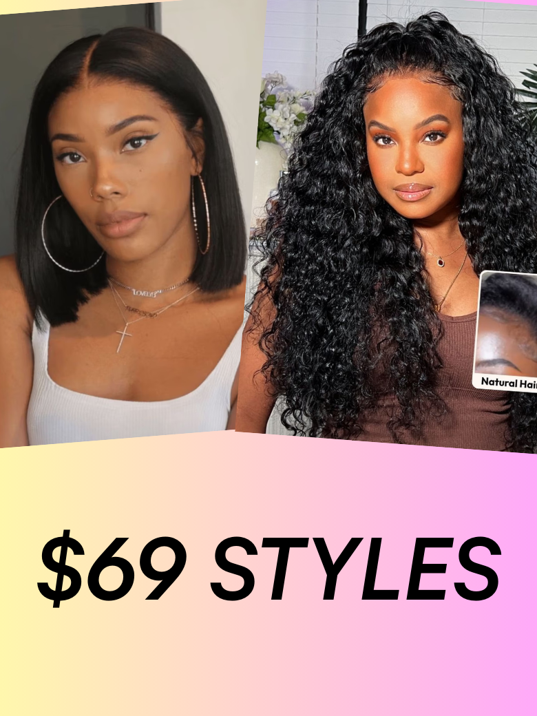 UNice 6x4.5 Wear and Go Pre Cut Lace Quick & Easy Body Wave Black Wig